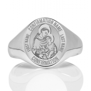 Custom Saint w/ Personalized Saint Name Confirmation Religious Ring ...
