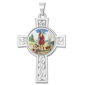 Saint Lazarus Color Cross Religious Medal "EXCLUSIVE" - PG93823