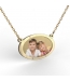 Sideways Oval Photo Engraved Necklace w/ 18" Chain - PG90303
