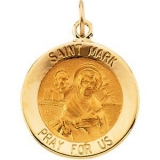 Saint Mark Round Religious Medal - R16319 (S)