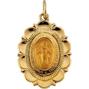 14k Gold Miraculous Medal - R16425