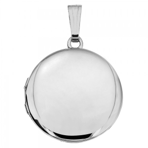 14k White Gold Round Locket - LL549