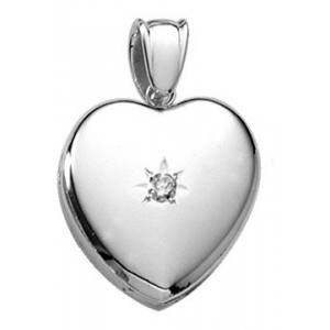 Platinum Heart Premium Weight & Genuine Diamond Locket - 622PG65605