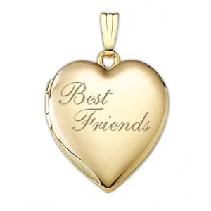 14K Yellow Gold "Best Friends" Heart Locket - PG82712