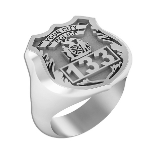 Personalized Police Badge Ring - PG84582