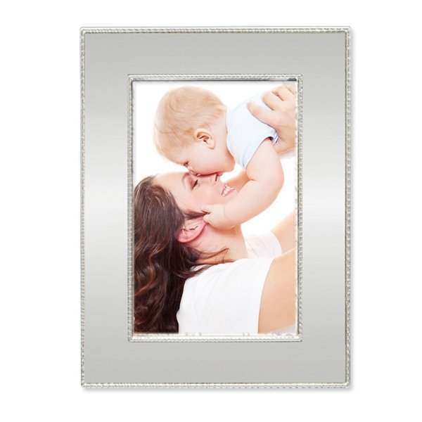 Engravable Rope Border Silver Plated Photo Frame - PG82318