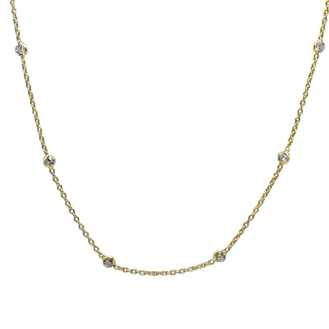 Gold over Silver Cubic Zirconia Chain - PG85252