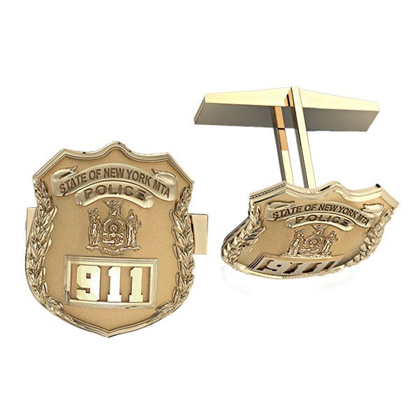 Personalized New York MTA Police Badge Cuff Links w/ Your Number - PG86945