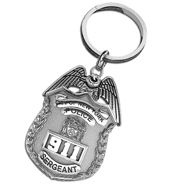 Personalized New York Sergeant Badge Keychain w/ Your Number ...