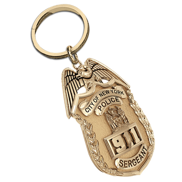 Personalized New York Sergeant Badge Keychain w/ Your Number ...