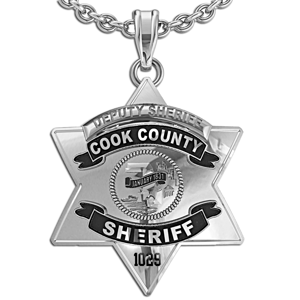 Cook County Sheriff Badge with Black Enamel - PG86000