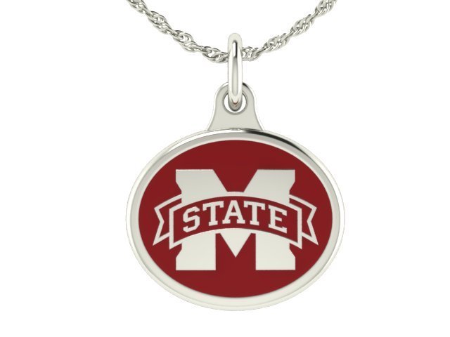 Mississippi State Bulldogs School Color Logo Charm - PG87954