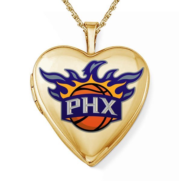Yellow Gold Filled Phoenix Suns Heart Locket - PG89546