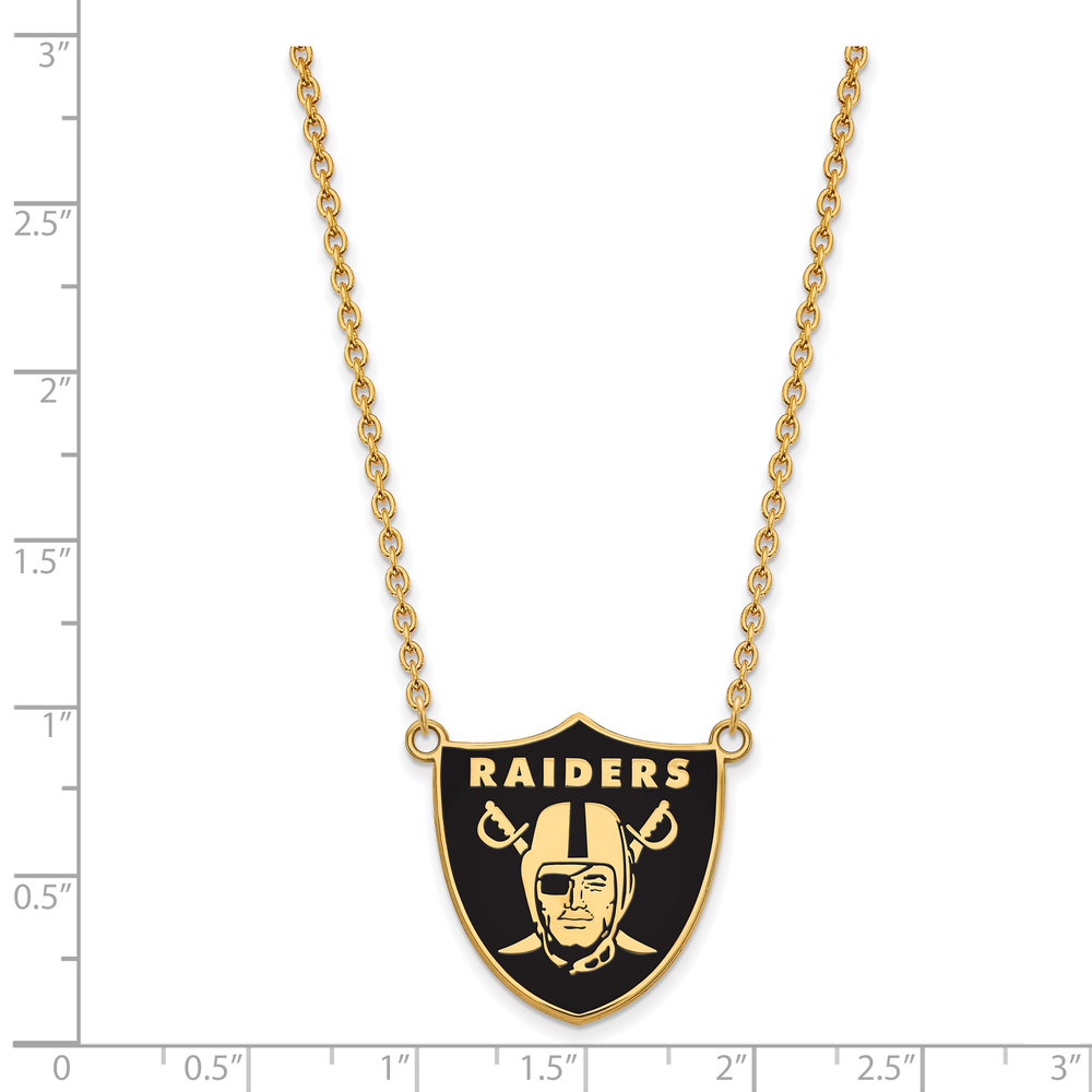 Oakland Raiders Large Enamel Pendant w/ Necklace - PG93218