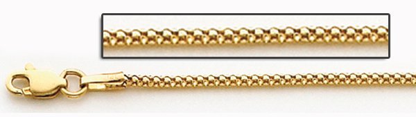 14K Yellow Gold Diamond Cut Popcorn - PC16D