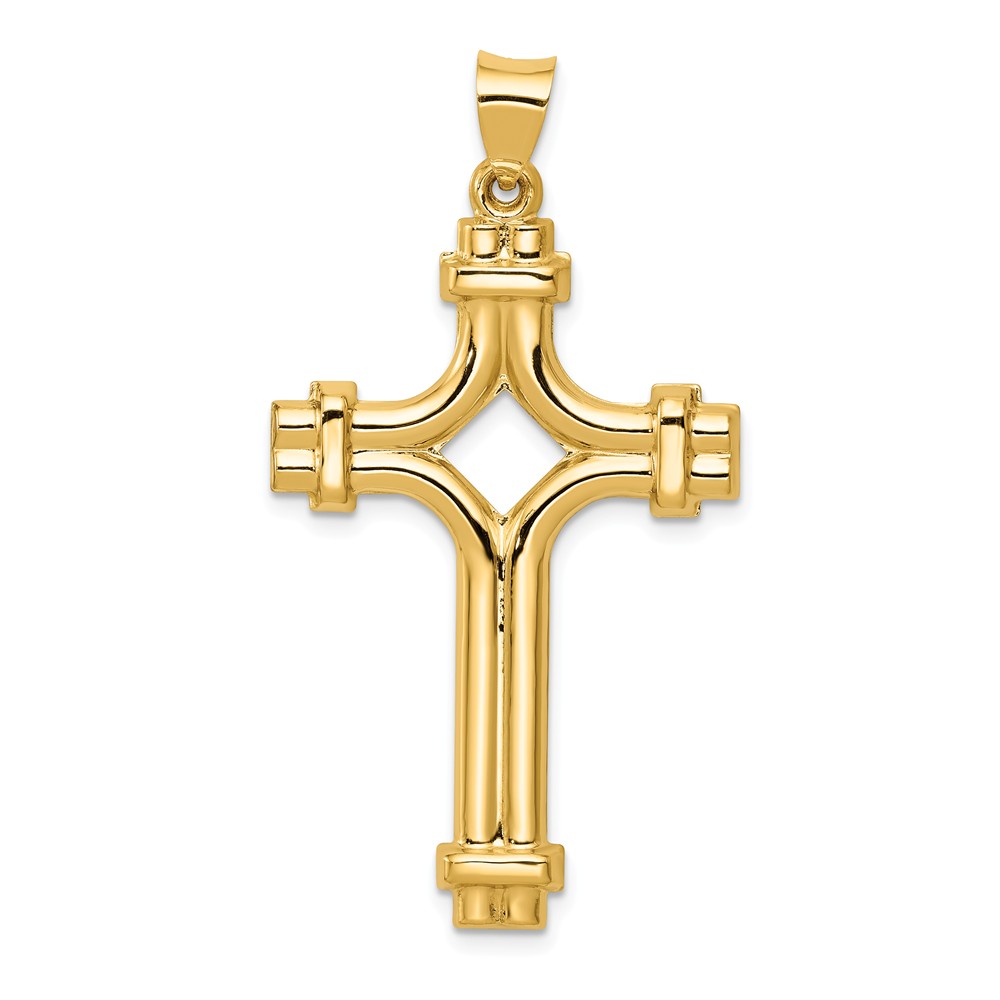 14k Polished Fancy Cross Pendant - PG98114