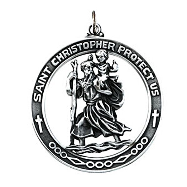 Saint Christopher Round Cut-Out Medal - PG84601