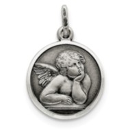Sterling Silver Antiqued Raphael Angel Charm - PG95014
