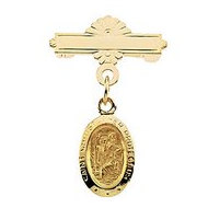 14K Yellow Gold St.Christopher Baptismal Pin - 572PG64223