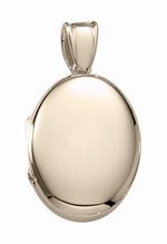 Solid 14k Premium Weight Yellow Gold Oval Picture Locket - PL 100