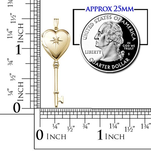Solid 14K Yellow Gold Small Heart KEY Locket - PG71639