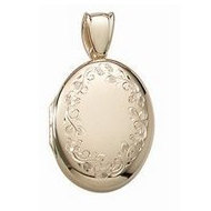 Solid 14k Yellow Gold Premium Weight Oval Photo Locket - PL 151