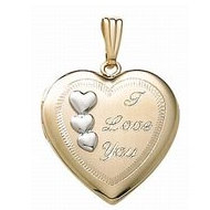 14K Gold Filled I Love You Heart Photo Locket - F1038