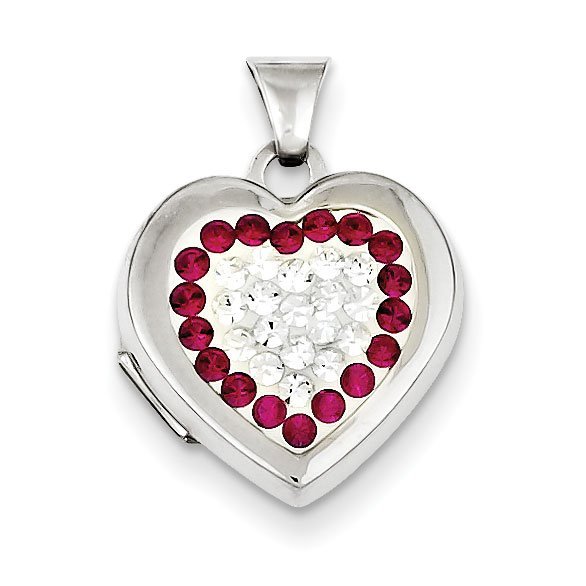 Sterling Silver Swarovski Crystal Heart Locket - PG82708