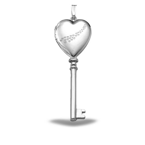 Sterling Silver "Cascade of Hearts" Heart KEY Locket - PG75493