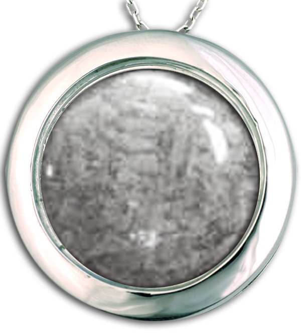 Sterling Silver Glass Round Photo Locket - 445PG65610