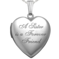 Sterling Silver A Sister is a Forever Friend Heart Photo Locket - PG84584