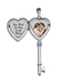 Sterling Silver Small Key Heart Photo Locket - PG71660