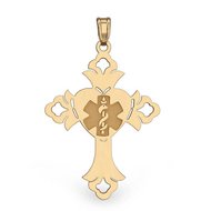 14k Gold Filled Medical ID Cross Charm or Pendant - PG83778