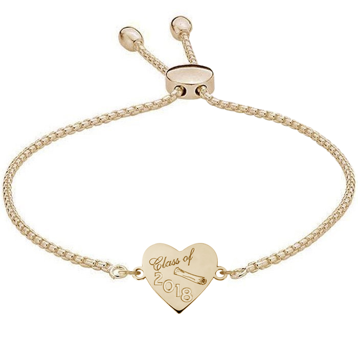 Graduation "Class of 2018" Adjustable Round Photo Engraved Bracelet ...
