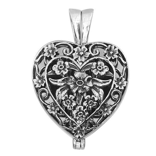 Premium Weight Sterling Silver Cremation Ash Holder Heart Locket - PG87124