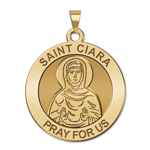Saint Ciara Round Religious Medal "EXCLUSIVE" - PG98603
