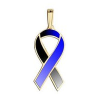 Awareness Ribbon Black And Blue Color Charm | Yakinyx
