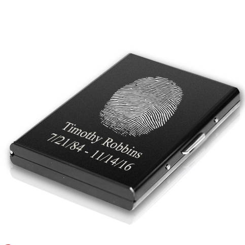 Custom Metal Fingerprint Engraved Card Holder - PG98644