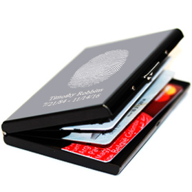 Custom Metal Fingerprint Engraved Card Holder - PG98644