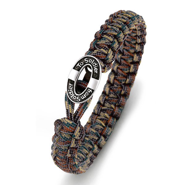 Soldier to Soldier Silver Button Clasp Bracelet - STS01