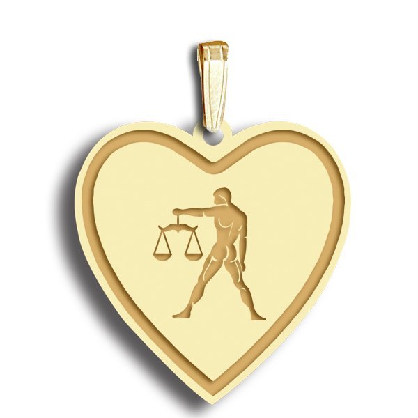 Libra Symbol Heart Pendant Charm - PG79520