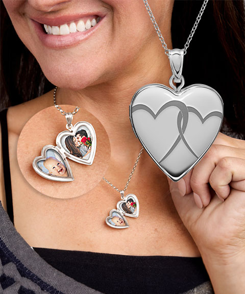 Locket Necklaces - Exclusive Personalized Laser Photo Engraved Locket ...