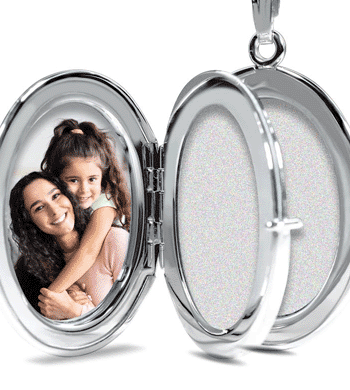 Sterling Silver Oval Four Photo Locket - LL-4003